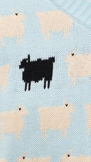 ROWING BLAZERS Sheep Pattern Pullover - Blue