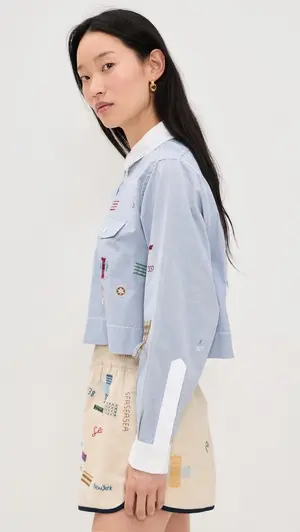 Sea Claira Embroidered Button Down Shirt