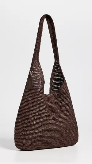 COACH Brooklyn Straw Shoulder Bag - B4/maple