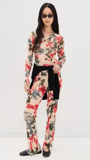 Rodebjer Tie-dye Ribbed Knit Cardigan
