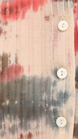 Rodebjer Tie-dye Ribbed Knit Cardigan