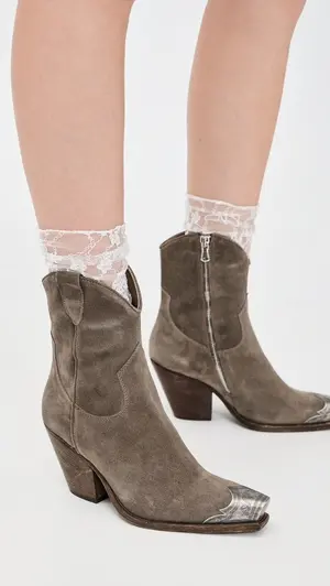 Free People Brayden Western Boots - Taupe Suede