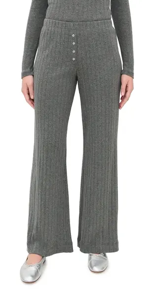 LESET Pointelle Boxer Pants - Granite