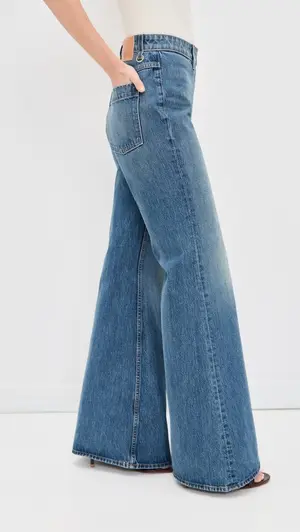 Ulla Johnson Odelia Wide Leg Jeans - Danube