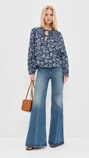 Ulla Johnson Odelia Wide Leg Jeans - Danube