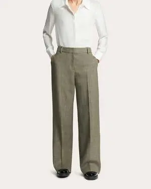 ARGENT Soho Herringbone Wool Creased Trousers - Grey