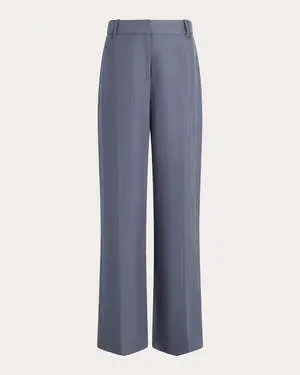 ARGENT Soho Basket Weave Linen Creased Trousers - Blue