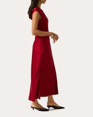 ARGENT Silk Charmeuse Bias-cut Slip Dress - Red