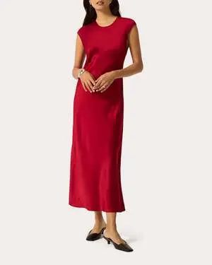 ARGENT Silk Charmeuse Bias-cut Slip Dress - Red