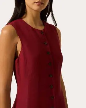 ARGENT Carroll Linen-blend Button Maxi Dress