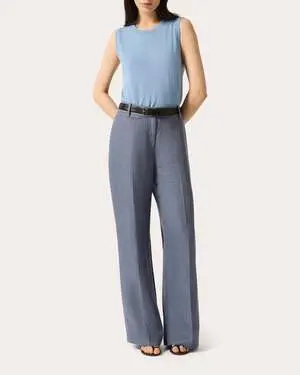 ARGENT Fine Knit Wool-silk Sleeveless Top