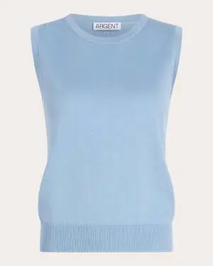 ARGENT Fine Knit Wool-silk Sleeveless Top
