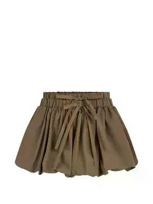 Monse Ruched Bubble Mini Skirt - Brown