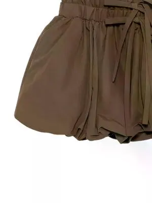 Monse Ruched Bubble Mini Skirt - Brown