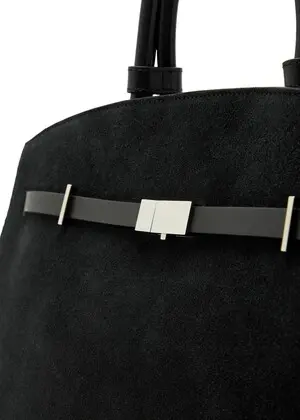 DEMELLIER The Hudson Suede Top Handle Bag - Black
