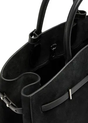 DEMELLIER The Hudson Suede Top Handle Bag - Black