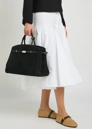 DEMELLIER The Hudson Suede Top Handle Bag - Black