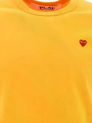 Play Comme Des Garcon Logo-patch T-shirt - Yellow