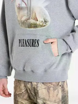 PLEASURES Graphic-print Hoodie - Grey