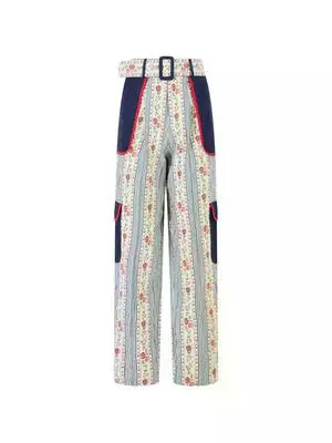 Rosie Assoulin Floral Stripe Pockets Trousers