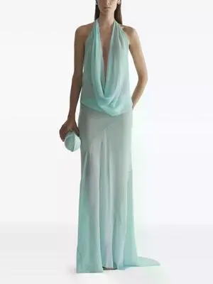 MUGLER Halterneck Draped Dress