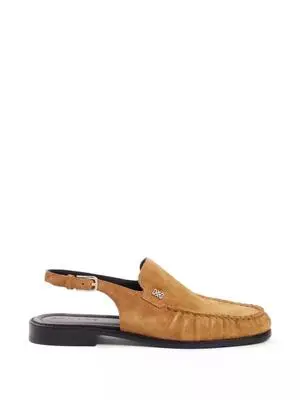 Sandro Suede Loafers With Buckle Detail - Neutrals