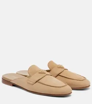 Prada Suede Mules - Beige