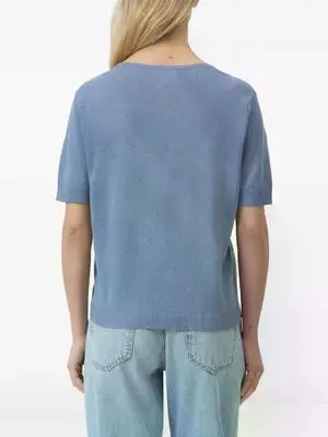 Closed V-neck Short-sleeve Knitwear