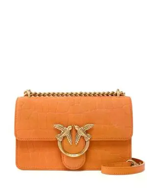 Pinko Mini Love Crocodile-effect Leather Crossbody Bag