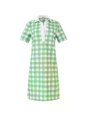 Rosie Assoulin Embroidered Gingham Short Dress - Green