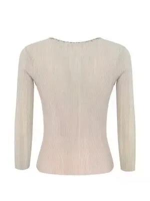 Max Mara Ribbed Knit Top With Jewel Embellishment