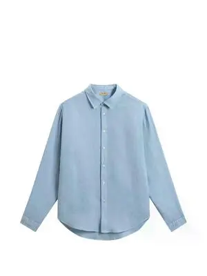 Woolrich Garment-dyed Linen Shirt - Blue