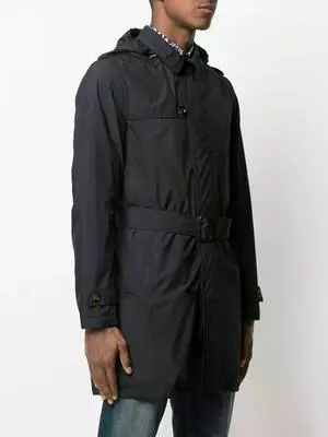 MOORER Hooded Button Trench Coat