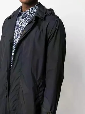 MOORER Hooded Button Trench Coat