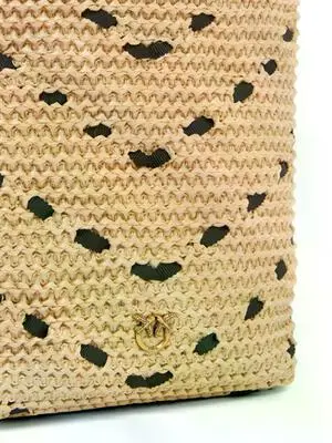 Pinko Raffia Drawstring Bucket Bag