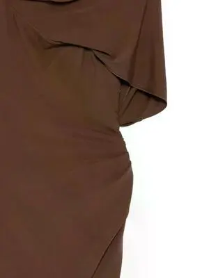 Monse Drape Cowl Asymmetric Dress - Brown