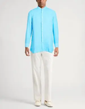 120% Lino Shirt Size Linen - Blue