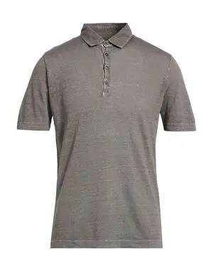 120% Lino Polo Shirt Size Linen - Grey