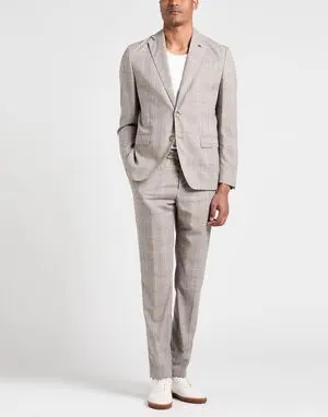 PAOLONI Suit Size Virgin Wool, Silk, Linen, Polyamide - Brown