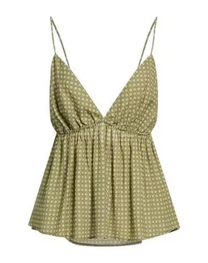 Faithfull The Brand Military Rayon Peplum Top - Military Green