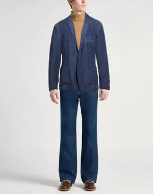 120% Lino Linen Single-breasted Blazer - Navy