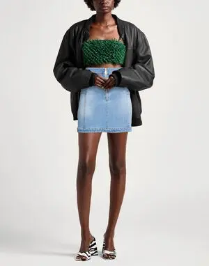 Versace Denim Flared Mini Skirt
