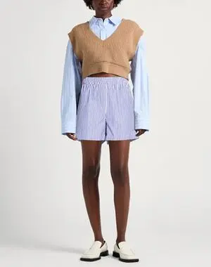 Rag & Bone Striped Cotton Shorts - Blue