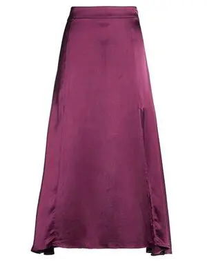 Officine Générale Midi Flared Satin Skirt - Plum