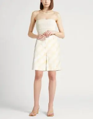 Peserico Cotton Tie-dyed High Waisted Shorts - Yellow