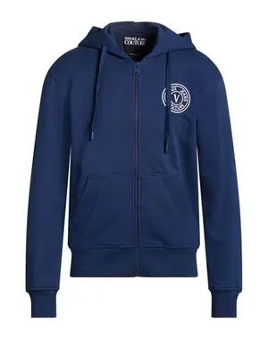 Versace Cotton Terry Zip-up Hoodie - Navy