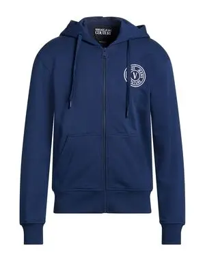 Versace Cotton Terry Zip-up Hoodie - Navy