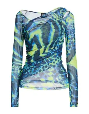 Versace Long Sleeve Tulle Animal Print Top