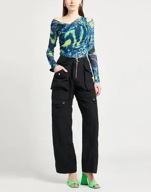 Versace Long Sleeve Tulle Animal Print Top