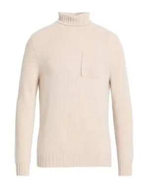 Fedeli Virgin Wool Cashmere Turtleneck - Beige